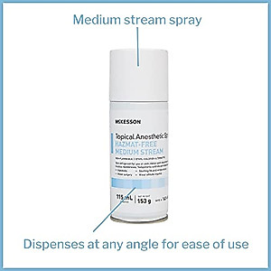McKesson Topical Anesthetic Spray, Topical Pain Relief, Hazmat-Free, Medium Stream, 115 mL, 1 Count