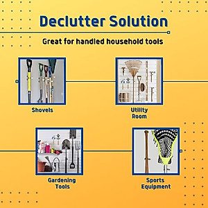 MANOKY Shovel Holder Wall Mount Outdoor 10 Pack - Garden Yard Tool Organizer for Garage - Shed Organizers and Storage Hooks - Rake Rack - Tool Holder and Hanger - Hardware Included