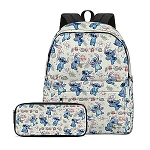 wzehkfo Cartoon Backpack Set Laptop Backpacks 2PCS Bag Travel Work