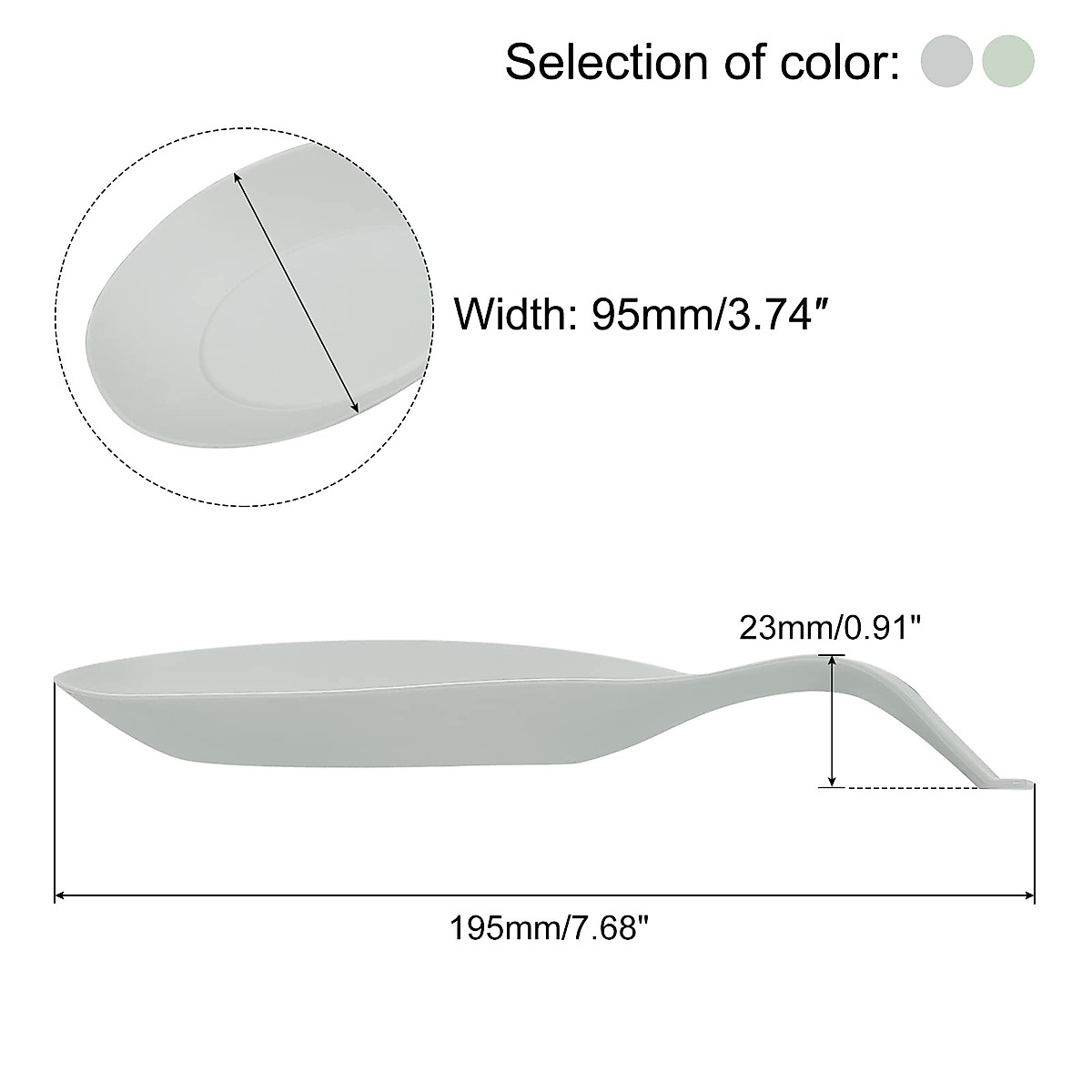 uxcell Silicone Spoon Rest, 7.68" x 3.74" Heat Resistant Kitchen Utensil Holder Spatula Ladle Rest for Counter Stove Top, Light Green/Light Gray 1Set