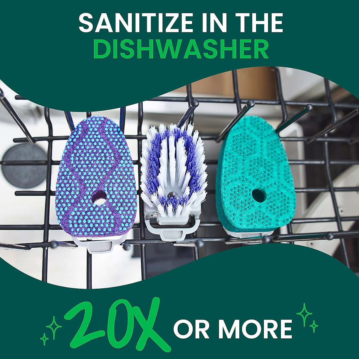 Scotch-Brite Scrub Dots Non-Scratch Dishwand Refills, Fits All Scotch-Brite Dishwands, 2 Refills