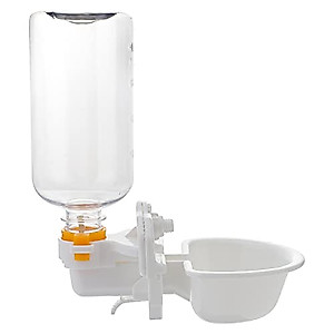 Small Hanging Bowls White Dispenser Bowl Feeder- Supplies Tool for Bird Dog Food Water- Bottle Feeder Pet Automatic and Cage Kitten Tool, Drinking Cup Pigeon Plastic Bowl- Crate