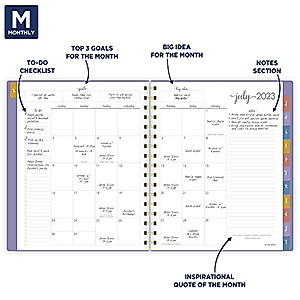 AT-A-GLANCE 2023-2024 Planner, Weekly & Monthly Academic, 7" x 8-3/4", Medium, Harmony, Lavender (1099-805A-17)