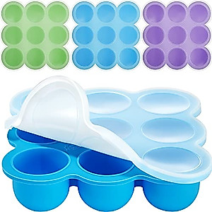 4 Pack Baby Food Storage Containers 9 Cup Silicone Baby Food Freezer Tray with Lid Stackable Reusable Freezer Storage Tray for Ice Breast Milk Homemade Baby Food Vegetable Fruit Puree
