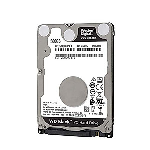 WD Black 500GB Performance Mobile Hard Disk Drive - 7200 RPM SATA 6 Gb/s 32MB Cache 7 MM 2.5 Inch - WD5000LPLX (Renewed)