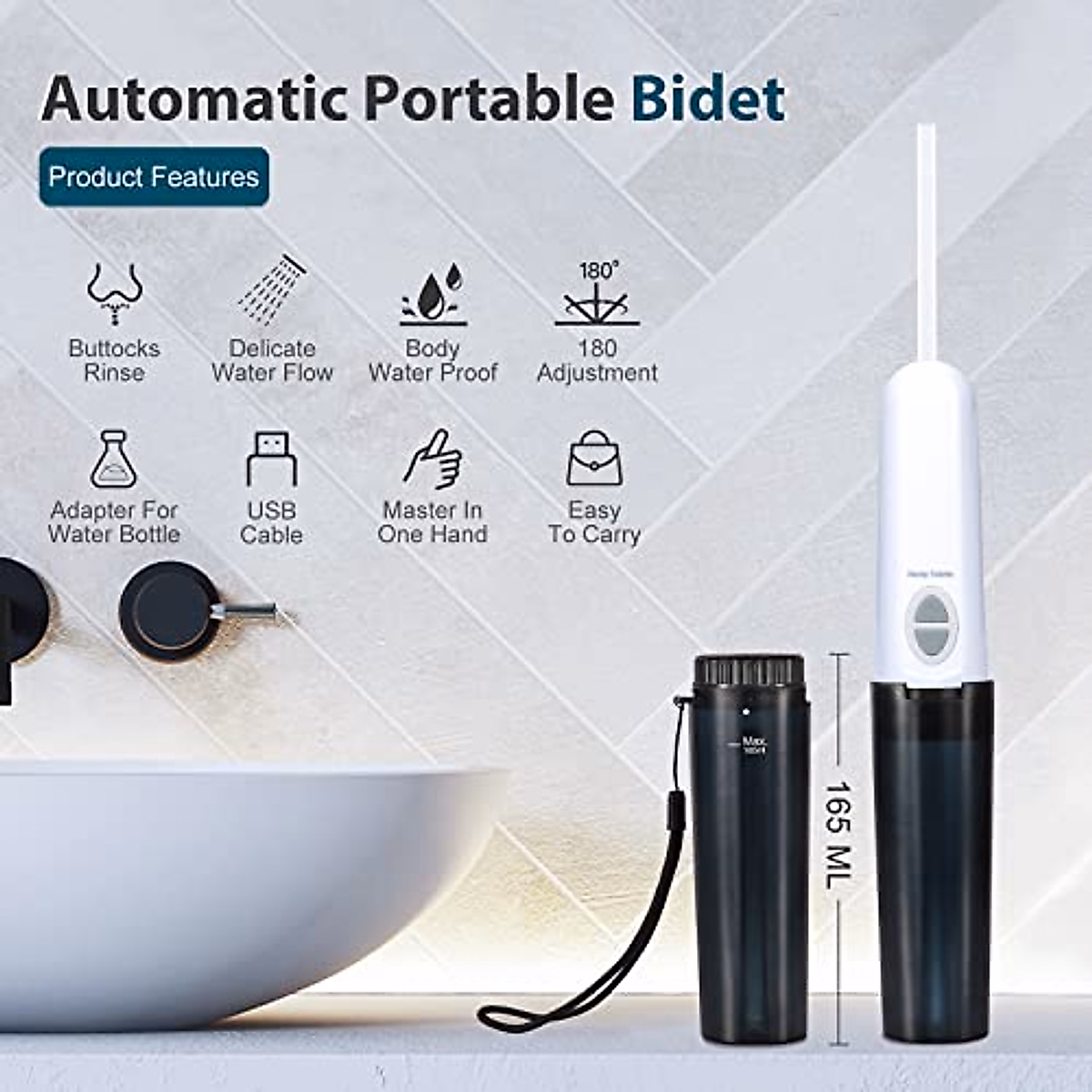Portable Travel Bidet Electric Mini Atomizer with USB Cable Charging is Used for Soothing Postpartum Care Perineal Personal Cleaning