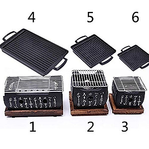 Japanese Style BBQ Grill, Mini Portable Barbecue Stove Japanese Food Charcoal Stove with Wire Mesh Grill and Base, for Yakiniku, Robata, Yakitori, Takoyaki and BBQ