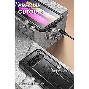 SUPCASE Unicorn Beetle Pro Series Case Designed for LG V60 ThinQ (2020 Release),Full-Body Rugged Holster & Kickstand Case with Built-in Screen Protector (Black)