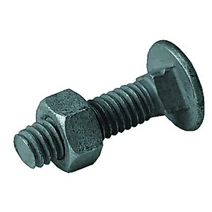 midwest air technologies 328503b 10 Pack, 3/8" x 2", Galvanized Carriage Bolt With Nut,