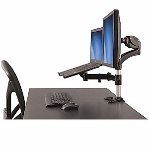 StarTech.com Laptop Monitor Stand - Computer Monitor Stand - Full Motion Articulating - VESA Mount Monitor Desk Mount (ARMUNONB)