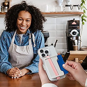 Sinjimoru Silicone Card Holder with Loop, Finger Grip Strap for iPhone, Samsung Galaxy and Android Cell Phones - ID Credit Card Wallet Sleeve for Phone Cases. Sinji Loop Wallet Black 230