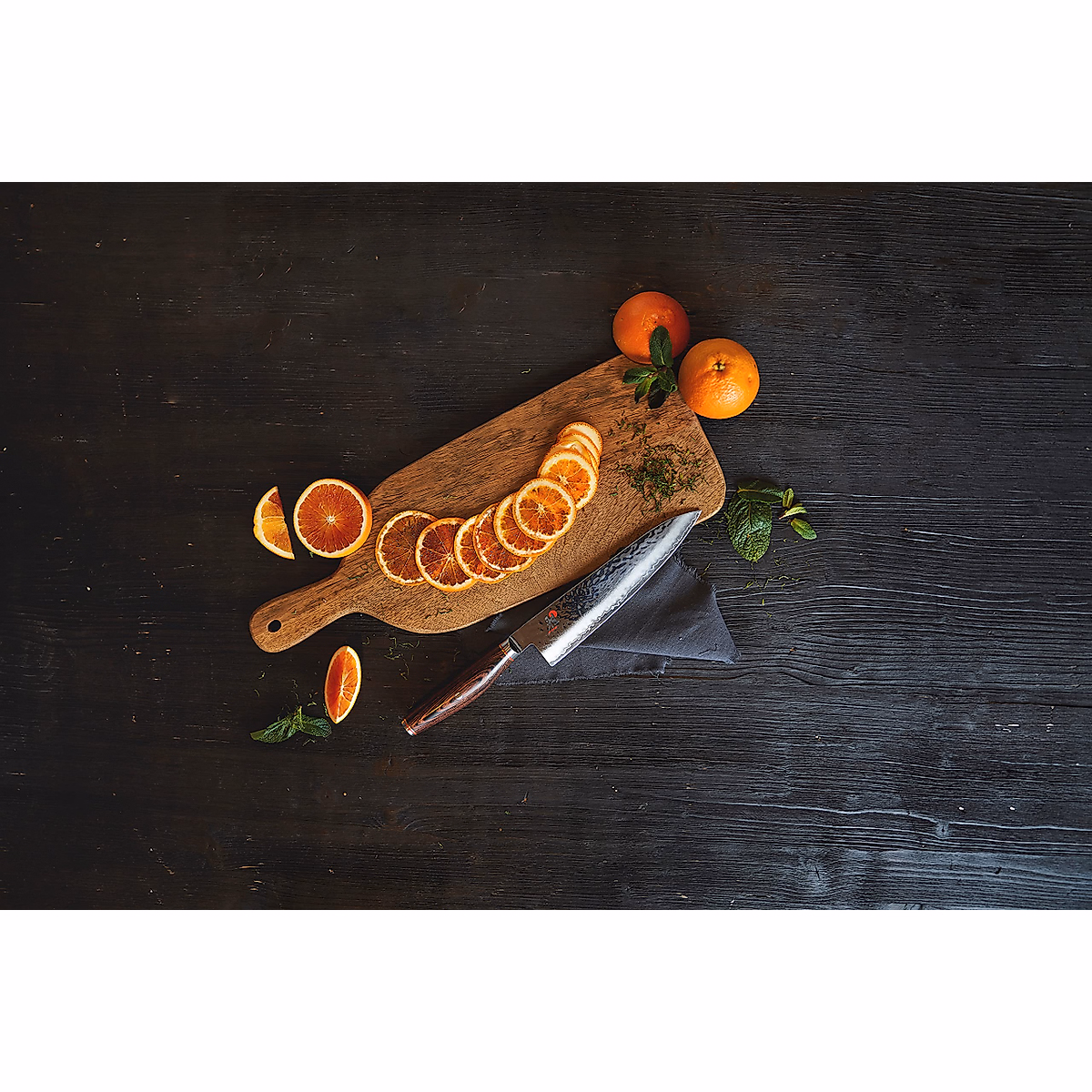 MIYABI Artisan 8-inch Chef’s Knife, Made in Japan, Sharp Hanbazuke Finish, Pakka Wood Handle