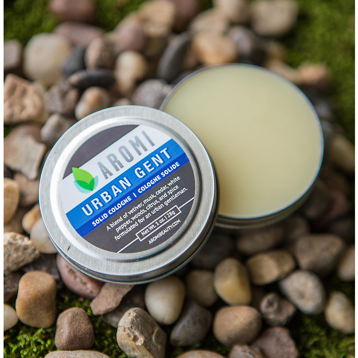 Aromi Solid Cologne | Woodsy Men's Fragrance, White Pepper, Musk, and Cedar Scent, Vegan, Cruelty-free, Travel, Gift, Day, Night, Concentrated (Urban Gent)