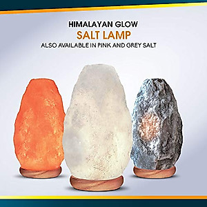 Himalayan Glow White Salt Crystal Lamp,Natural Salt Night Light,Hand Crafted with Neem Wooden Base,Salt Lamp Bulb,(ETL Certified) Dimmer Switch | 5-7 LBS
