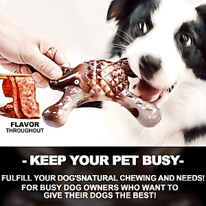 Super Tough Dog Chew Toys - for Aggressive Chewers Large Breed,Dog Toys, Bone Toy Nylon Durable Dogs Extreme, Real Beef Flavor to Keep Busy