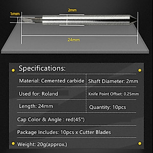 10Pcs Cutting Knife 30/45/60 Degree Plotter Cutter Blades Cemented Carbide GCC Cutter Cutting Plotter Blade Replacement Cutter Blades(60°)