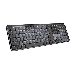 Logitech MX Mechanical Wireless Illuminated Performance Keyboard, Tactile Quiet Switches, Bluetooth, USB-C, macOS, Windows, Linux, iOS, Android, Graphite - With Free Adobe Creative Cloud Subscription