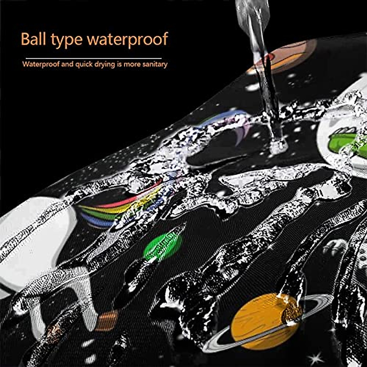 Outer Space Shower Curtain with 12 Hooks,Non-Slip Rug Toilet Lid Cover Bath Mat 4 Piece Sets Bathroom Set Space Art Astronaut Riding A Unicorn and Dinosaur and Planet Home Bathroom Decor, 72X72 Inch