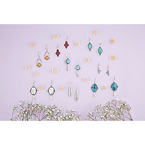 American West Jewelry Sterling Silver Women's Drop & Dangle Earrings Blue Turquoise Gemstone Hummingbird Design