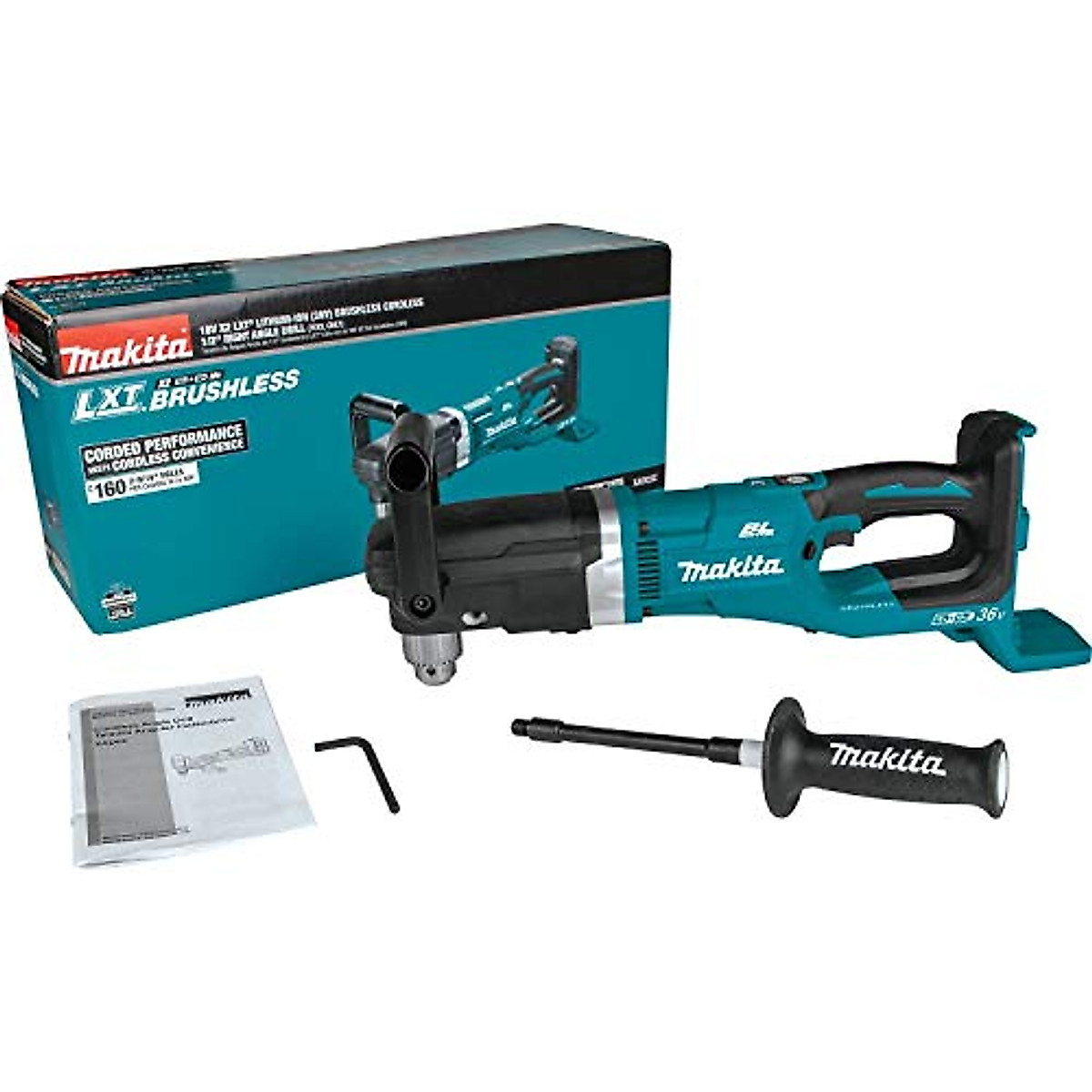 Makita XAD03Z 18V X2 LXT® Lithium-Ion (36V) Brushless Cordless 1/2" Right Angle Drill, Tool Only