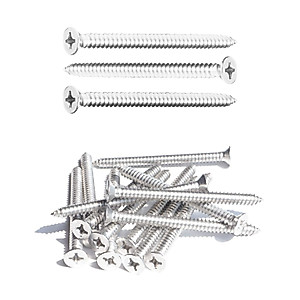 IMSCREWS Cabinet Screws #12 x 2-1/2" Flat Head Phillips Wood Screws 50pcs, Self Tapping 18/8 Stainless Steel Sheet Metal Screws for Indoor and Outdoor Wooden Working