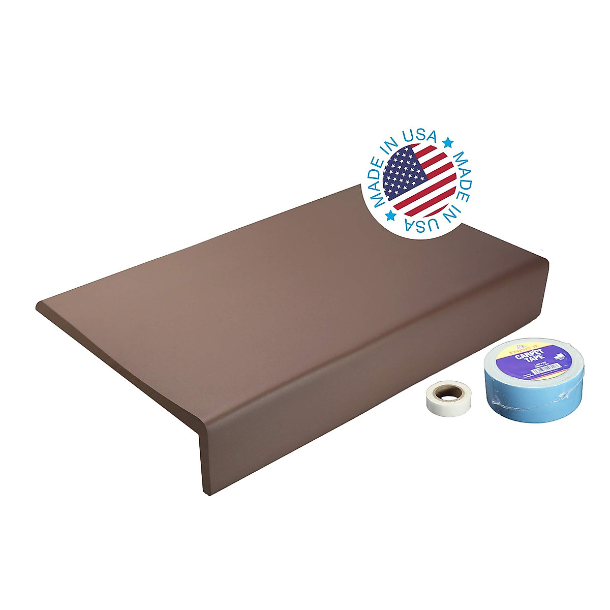 Kidkusion Soft Seat Edge Cushion | Made in USA | 108" | Brown | Fireplace Cushion and Hearth Pad
