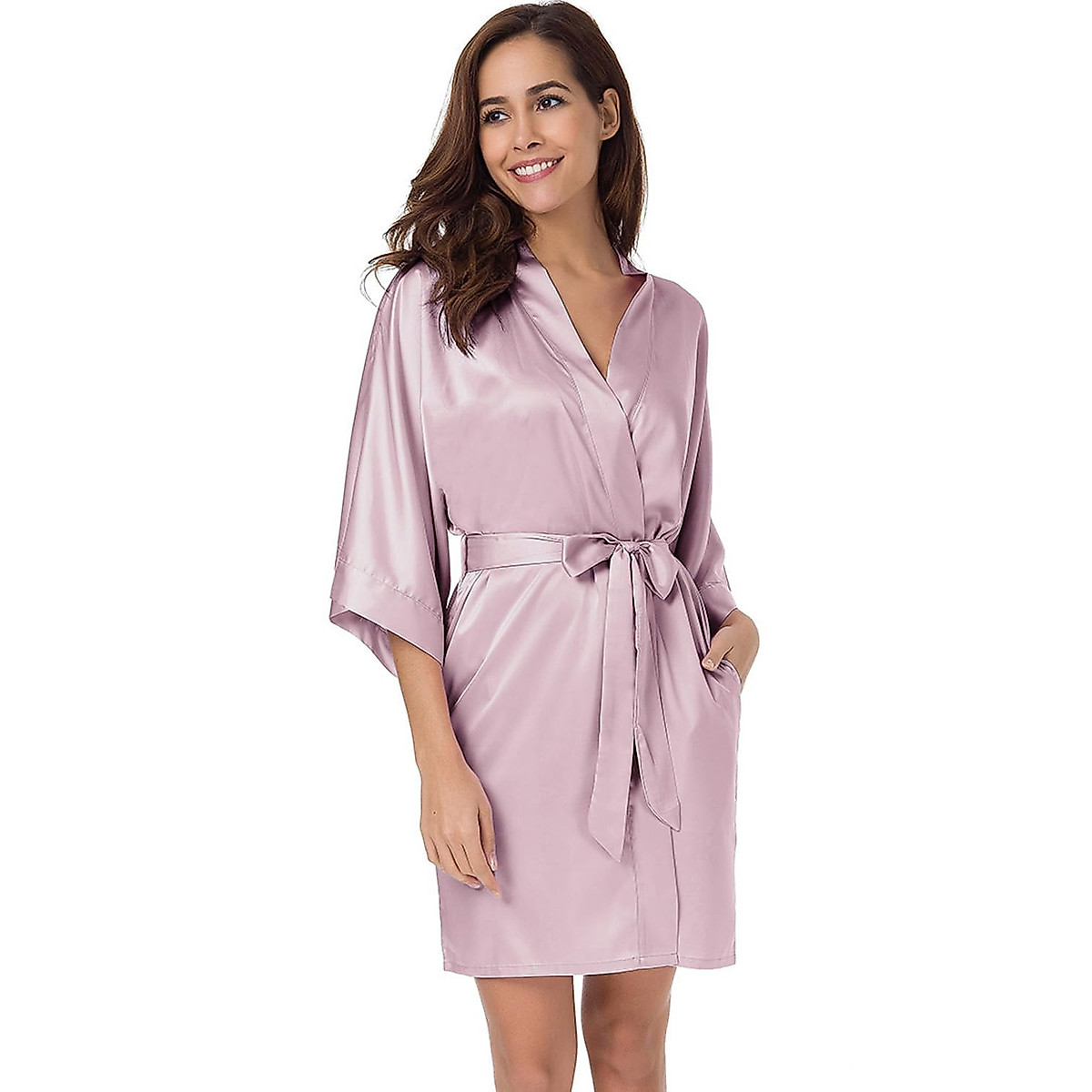 SIORO Women's Silk Robes Satin Kimono Robes Bridesmaid Wedding Robes Silky Bathrobes Summer Loungewear S-XXL