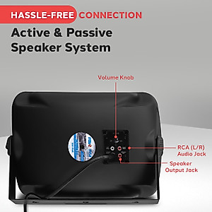 Pyle Outdoor Waterproof Wireless Bluetooth Speaker - 6.5 Inch Pair 2-Way Weatherproof Wall/Ceiling Mounted Dual Speakers w/Heavy Duty Grill, Universal Mount, Patio, Indoor Use PDWR64BTB (Black)