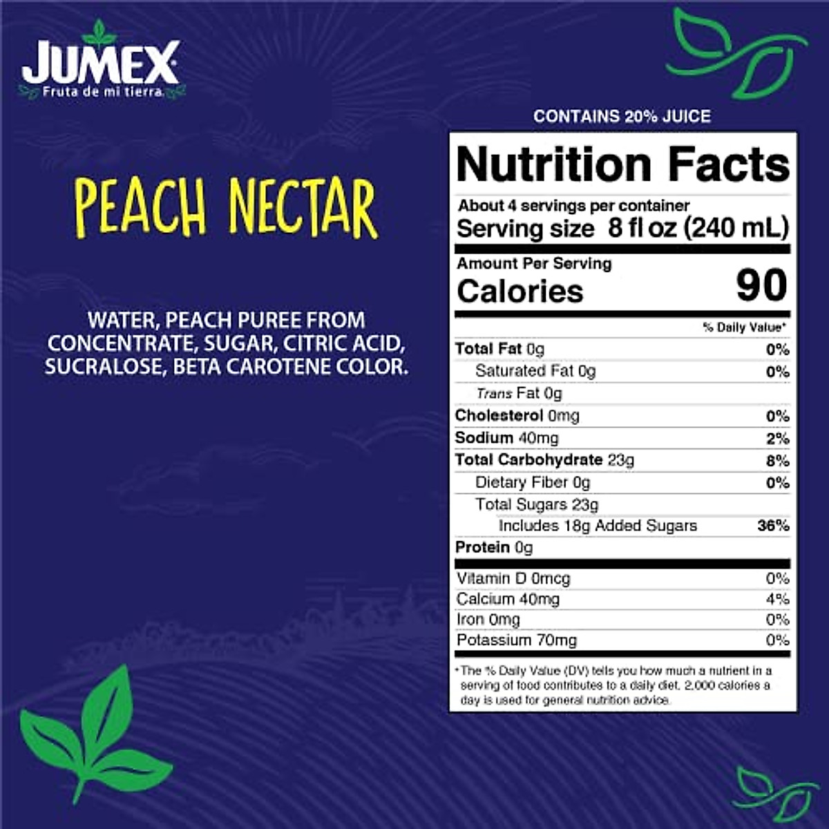 Jumex, Peach Nectar, 33.8 Fl Oz