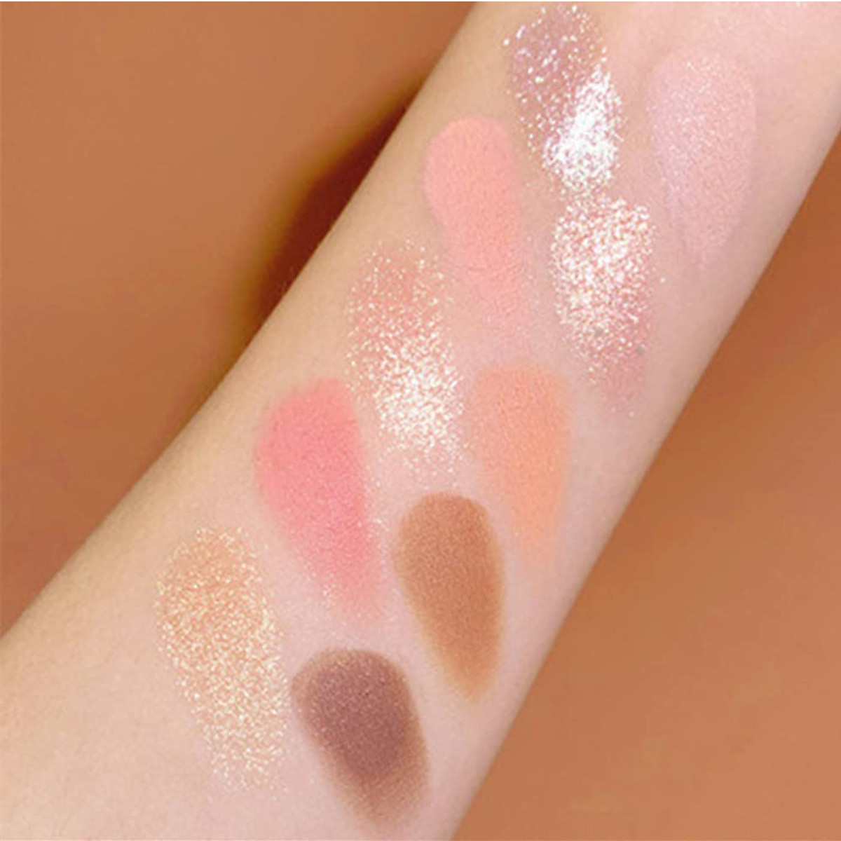 Go Ho 10 Colors Eyeshadow Palette,Matte&Glitter&Shimmer Eyeshadow Korean Makeup,Long Lasting Blendable Shades,Naturing-Looking,Waterproof Cool Eye Shadow Makeup Palette,01