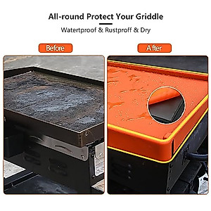 Griddle Cover Mat Full-Edge for Blackstone 28 Inch Grill, Full-Edge Food Grade Blackstone Accessories, Silicone BBQ Grill Buddy Mat for Blackstone Outdoor, Protect from Rust, Insects,Leaves