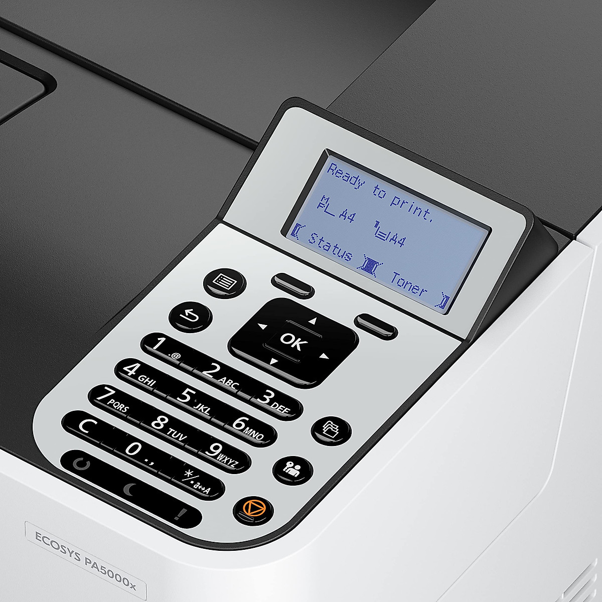 Kyocera ECOSYS PA5000x Monochrome Laser Printer, 52 ppm, 600 x 600 dpi and Up to Fine 1200 dpi, 600 Sheet Tray, 100 Sheet MPT, Duplex, 5 Line LCD w/Hard Key Panel, Gigabit Ethernet, USB, 512 MB