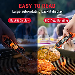 ThermoPro TP19H Digital Meat Thermometer for Cooking with Ambidextrous Backlit and Motion Sensing Kitchen Cooking Food Thermometer for BBQ Grill Smoker Oil Fry Candy Instant Read
