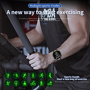 Dico Das Smart Watches with Bluetooth Call(Answer/Dial Calls), Sleep Monitor for iPhone/Android Phone,IP68 Waterproof(Black Circle)