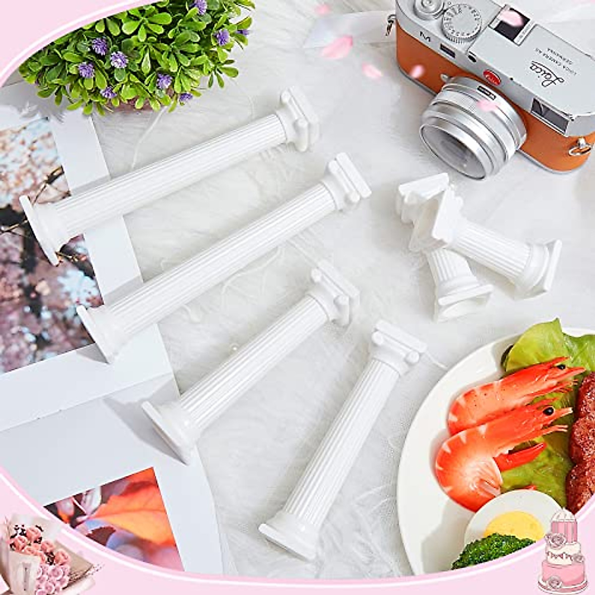 Elegant 24 Pcs Roman Column Cake Tier Separator Stands