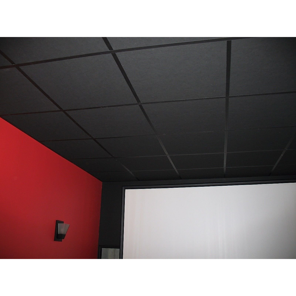 Soundsulate Sound Absorbing Acoustical Drop Ceiling Tiles, Black, 24" x 48" x 1"