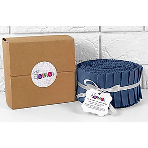 Soimoi 40Pcs Solid Blue Cotton Precut Fabrics for Quilting Craft Strips 2.5 Inches Jelly Roll