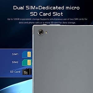 EBTOOLS 10.1in Tablet for Android 11, Portable Work Study Tablet, 8 Core CPU 2.4 5G WiFi Dual Band 8MP 20MP Dual Camera Calling Tablet, Built in GPS, Silver Gray