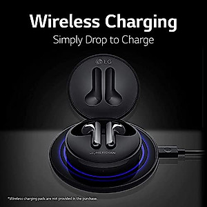 LG Tone FN6 Wireless Earphones - Bluetooth in Earbuds with Meridian Sound and 10w Qi Wireless Fast Pad