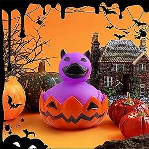 SCIONE 24 Pack Halloween Rubber Ducks Party Favors - 2 Inch Halloween Themed Decor Trick or Treat Supplies Goodie Bag Fillers Baby Showers Bath Toys for toddler Kids