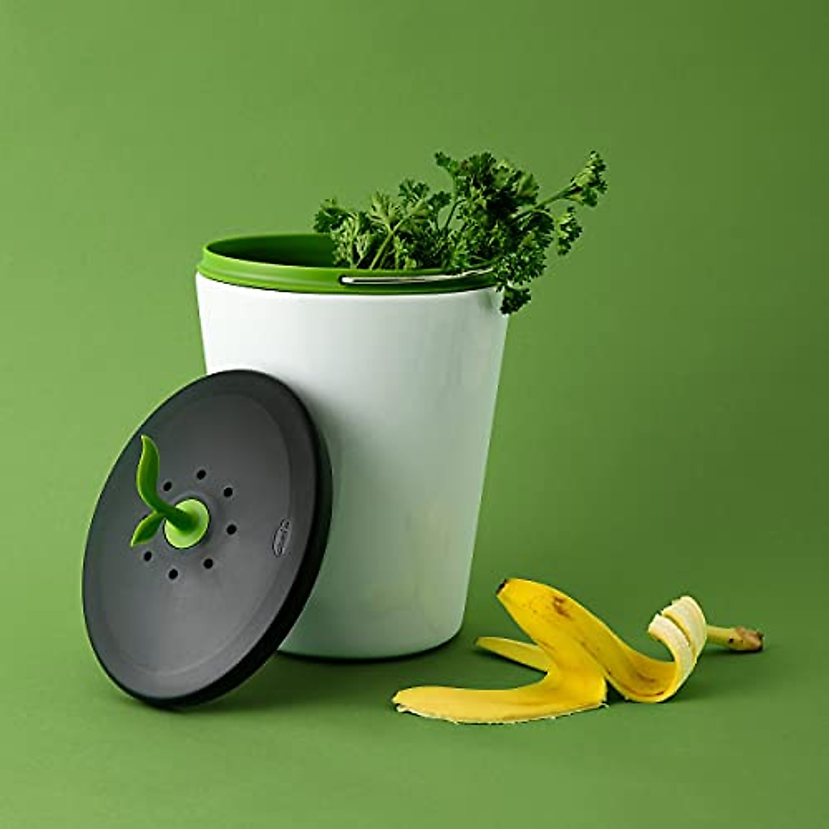 Chef'n 401-420-120 EcoCrock Counter Compost Bin Black and White 3.3 liter 1