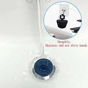 2 Pack Bathtub Stopper, Bathtub Drain Stopper Plug, Universal Silicone Stopper for Bathtub Sink Drains (Black)