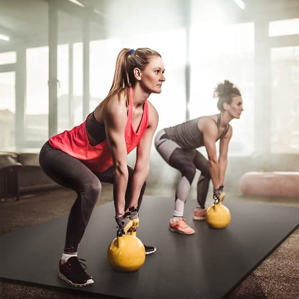 Elevens Large Exercise Mat 9 x 6 ft 7mm Thick Premium Ultra-Durable Non-Slip Workout Mat for Home Gym Flooring, Ideal for Cardio, Fitness, Non-Toxic, Non-Slip Barefoot Exercise Yoga Mat black