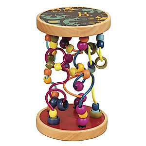 B. toys – Loopty Lo Wooden Rolling Toy - Developmental Bead Maze – Wooden Wire Maze – Crawling Rolling Toy- 47 Beads & 5 Mazes – Classic Toy for Babies, Toddlers, Kids – Quality Wood – 18 Months +