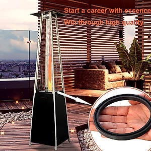 Patio Heater Glass Tube Replacement, 49.5 x 4" Patio Heater Replacement Parts with Ring, Outdoor Heater Replacement Parts for 4-Sided Pyramid Heater, Glass Tube Patio Heater for Hiland, fire sense