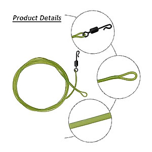 Gnuicyc Pack of 2 Fluorocarbon Tapered Leader 3.3FT 40LBS Strong Fly Line with Fast Change Swivel