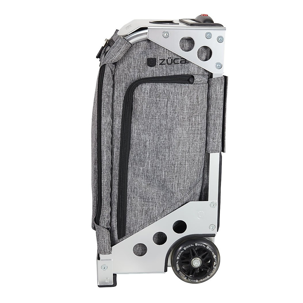 ZUCA Navigator Carry-On - Heather Gray Bag and Silver Frame with Built-In Seat