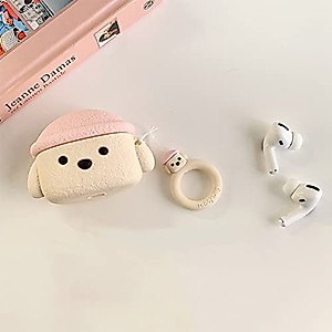 AKXOMY Compatible with Airpods 3 Case Dog, Cute Cartoon Pet Dog Case Airpods 3 Case , Soft Silicone Protective Cover for Girls Women Kids with Airpods 3 case (Pink)