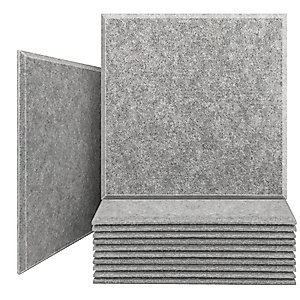 JBER Professional Acoustic Foam Panels, Sound Proof Padding Soundproofing Absorption Panel, 12" x 12" x 0.4" High Density Beveled Edge Wall Tiles for Acoustic Treatment,(12P Dark Blue)