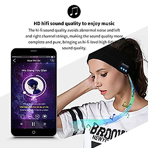 POSLEOKE Wireless Bluetooth Soft Stretch Headphones Music Call Sports Headband for Sleeping, Outdoor Sports, Fitness, Sleeping, Men, Women, Grandparents, Colleagues, Friends (Dark Grey)